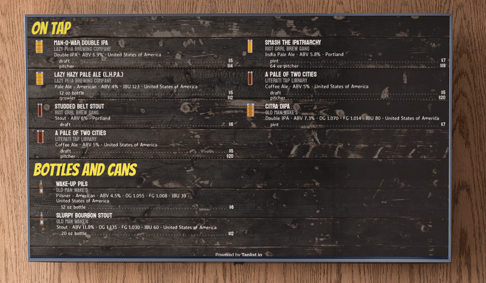 Instant digital beer and beverage menus for TV, Print, Web, and QR, by ...