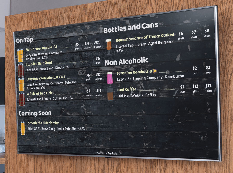 Instant digital beer and beverage menus for TV, Print, Web, and QR, by ...