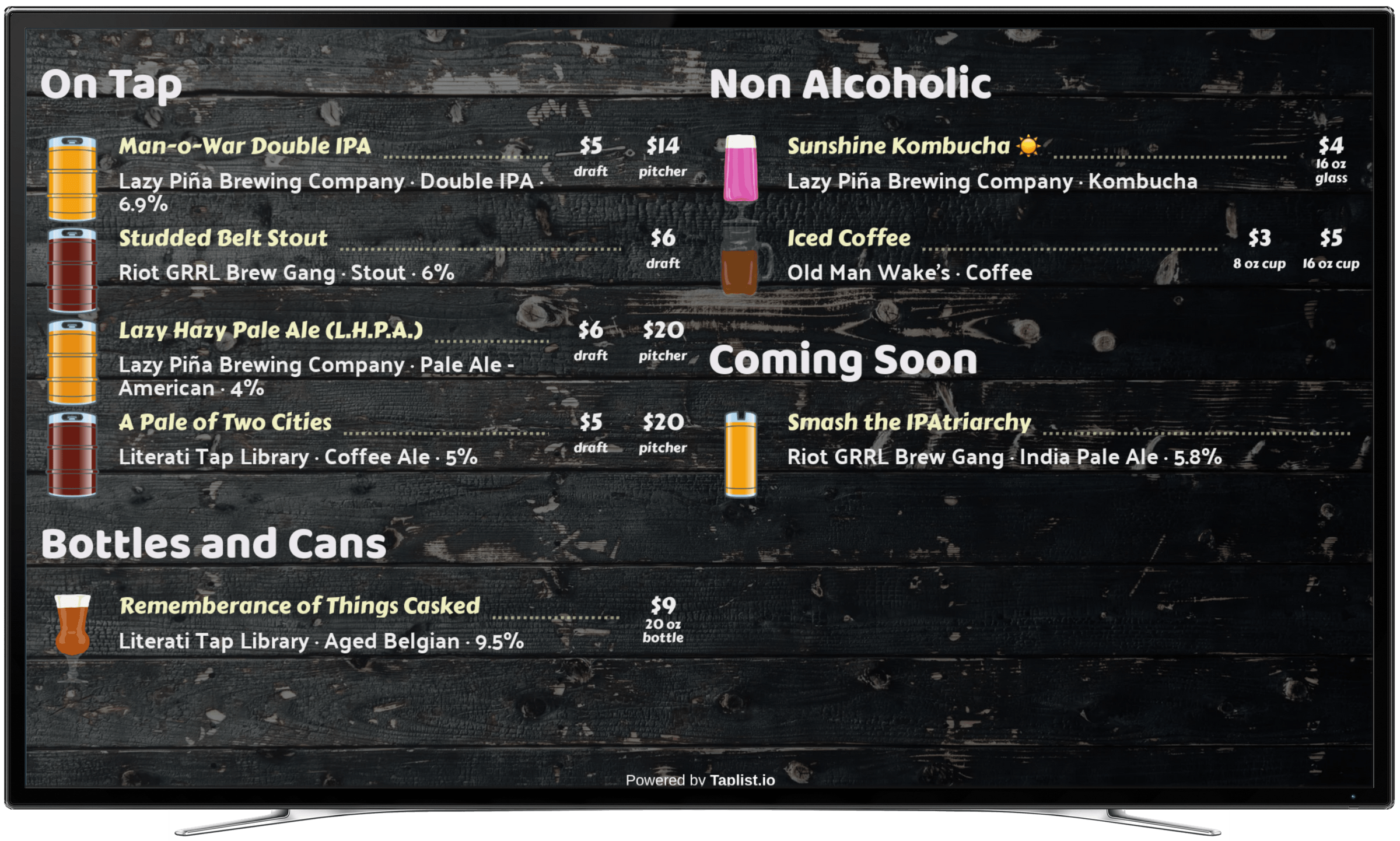 Instant digital beer and beverage menus for TV, Print, Web, and QR, by ...