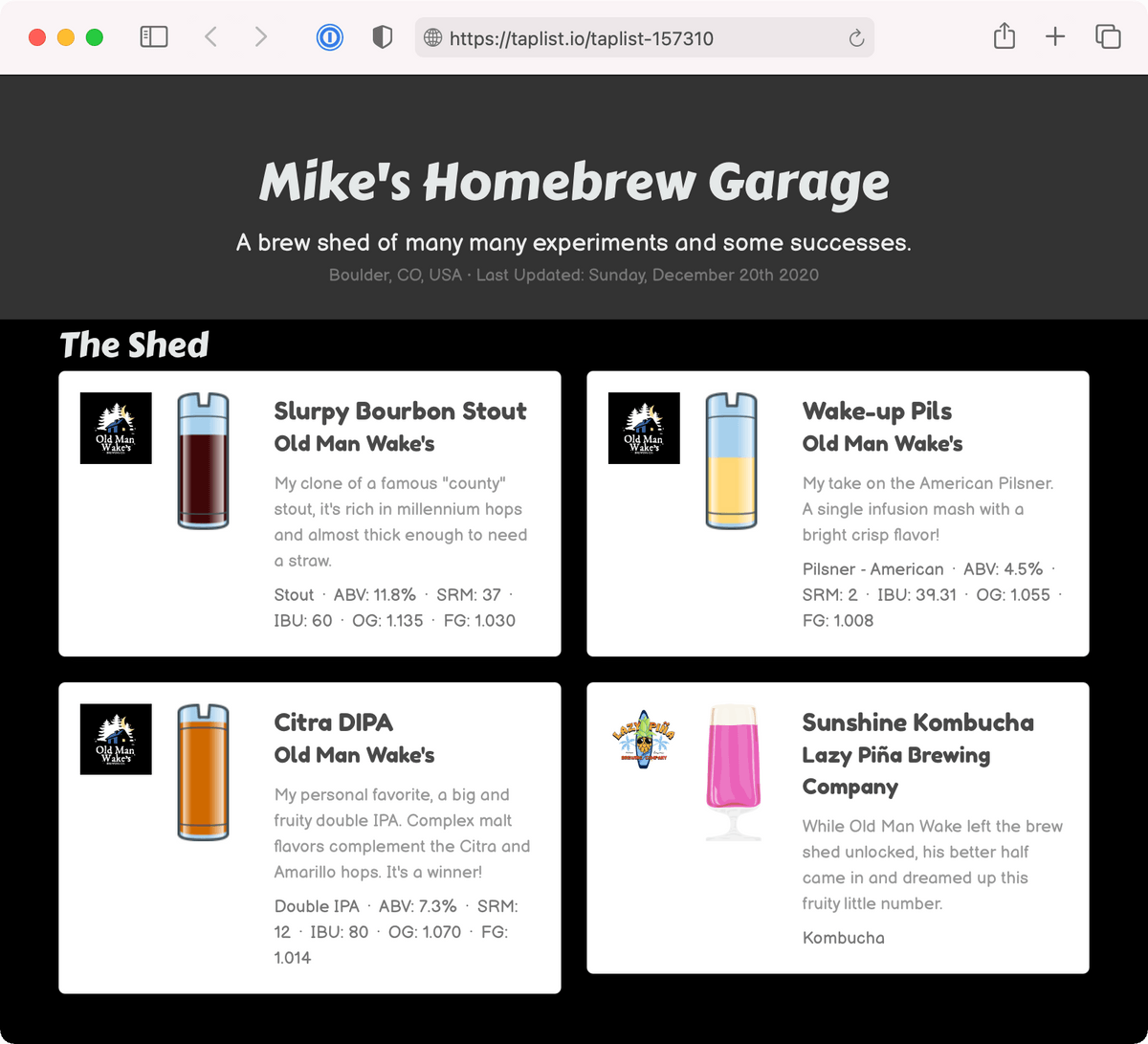 Digital beer menu chalkboard for Homebrewers